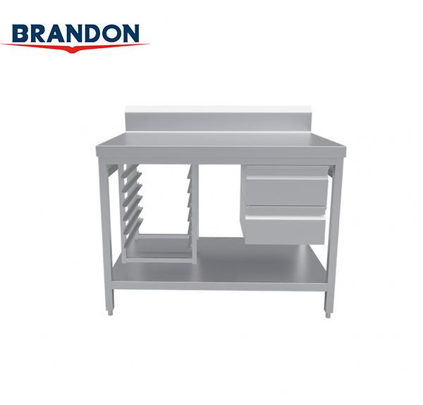 Disassembly and assembly of double-layer workbench with left lower frame and right cabinet ...